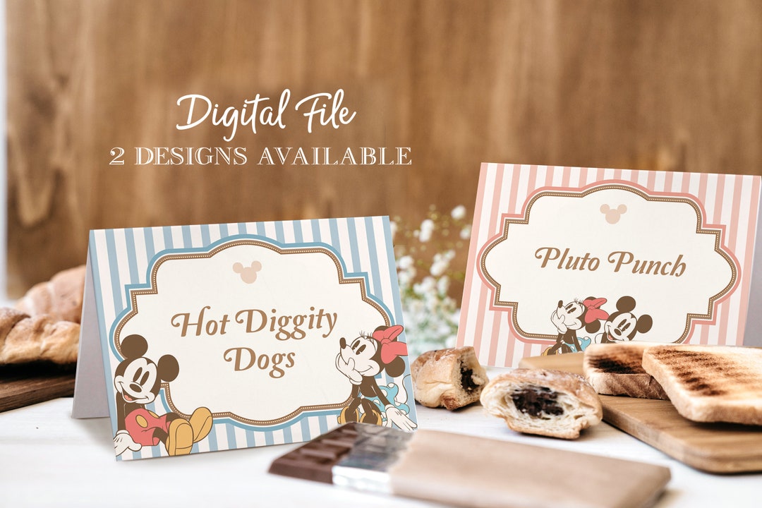 Mickey & Minnie Party Food Tent, Disneyland Party Food Label, Perfect ...