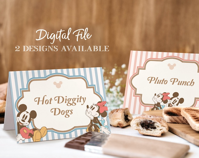 INSTANT DOWNLOAD Printable Classic Mouse Editable Flat Buffet or Food ...