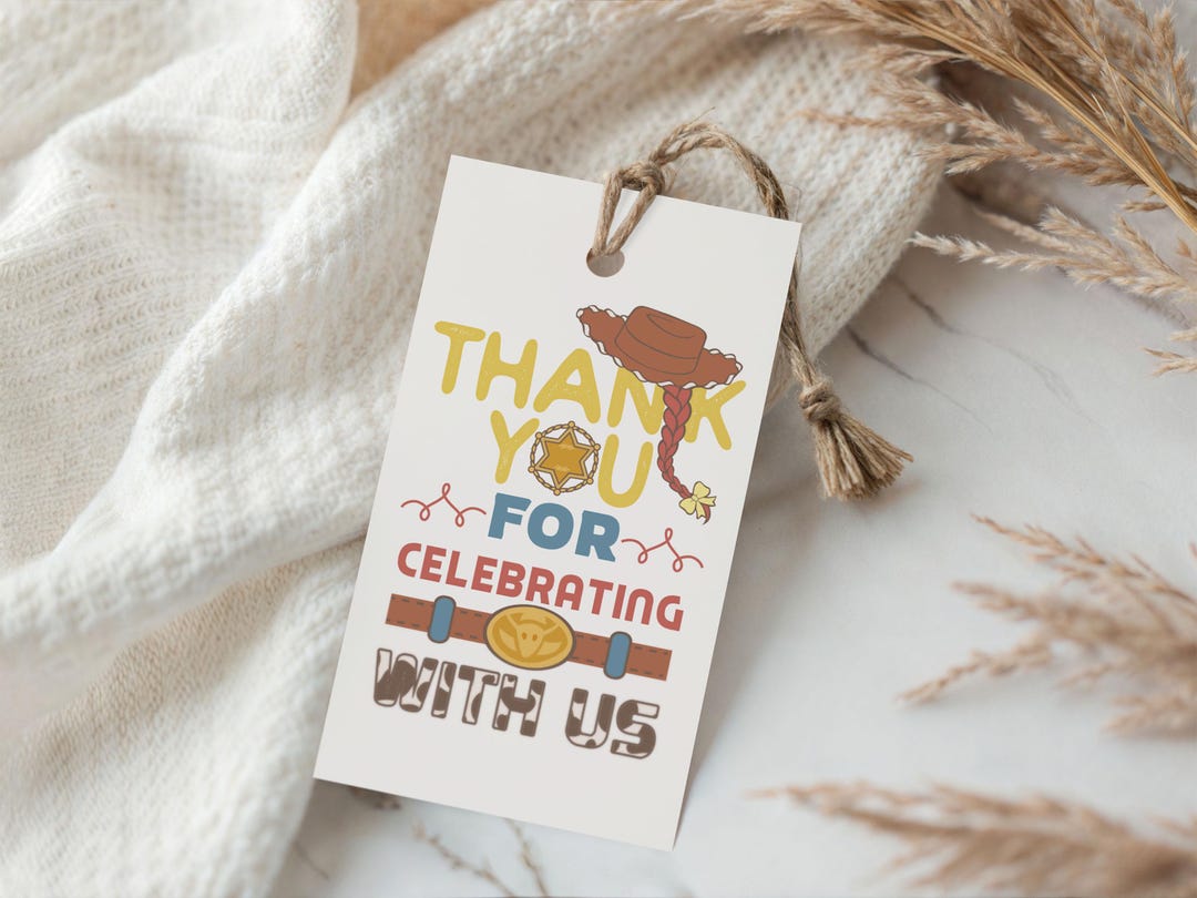 Toy Story Birthday Thank You Tag, Jessie Gift Label, Favor Tag (digital ...