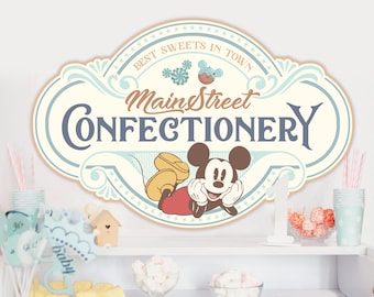 Mickey Popcorn Bar Sign, Main Street Popcorn, Mickey Birthday ...