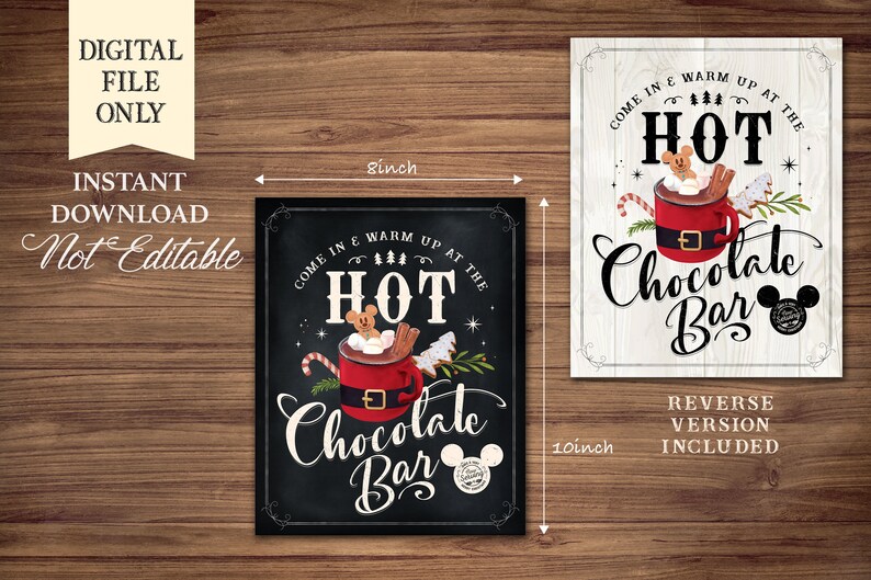 PRINTABLE Hot Chocolate Bar Kit Mickey Hot Cocoa Bar Hot - Etsy