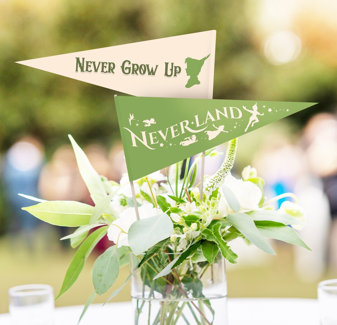 Printable Neverland Pennants, Never Grow up Birthday, Peter Pan ...