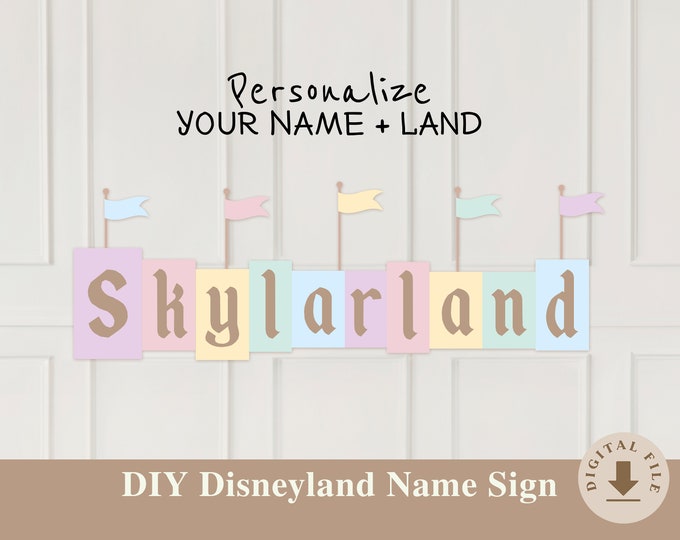 Vintage Disneyland Entrance Sign With Flags - Etsy