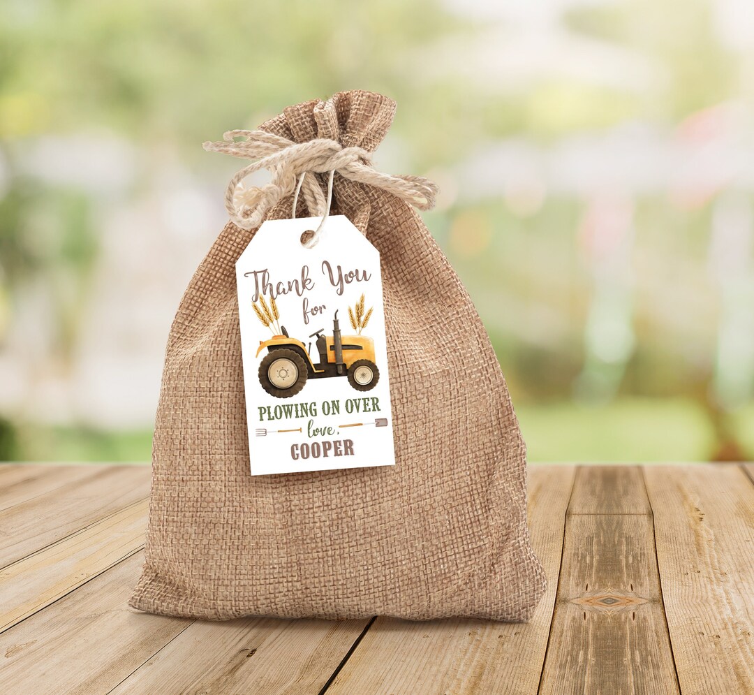 Tractor Thank You Tag, Tractor Tags, Farm Tags, Farm Favors, Tractor ...