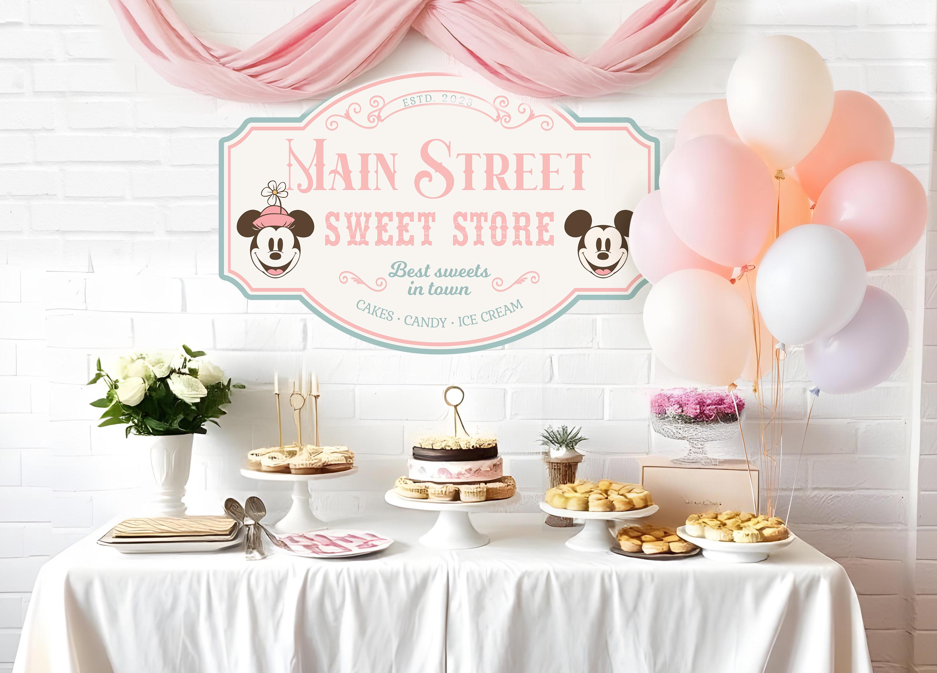 Printable Mickey & Minnie Sweet Store Sign, Main Street Candy Shop ...