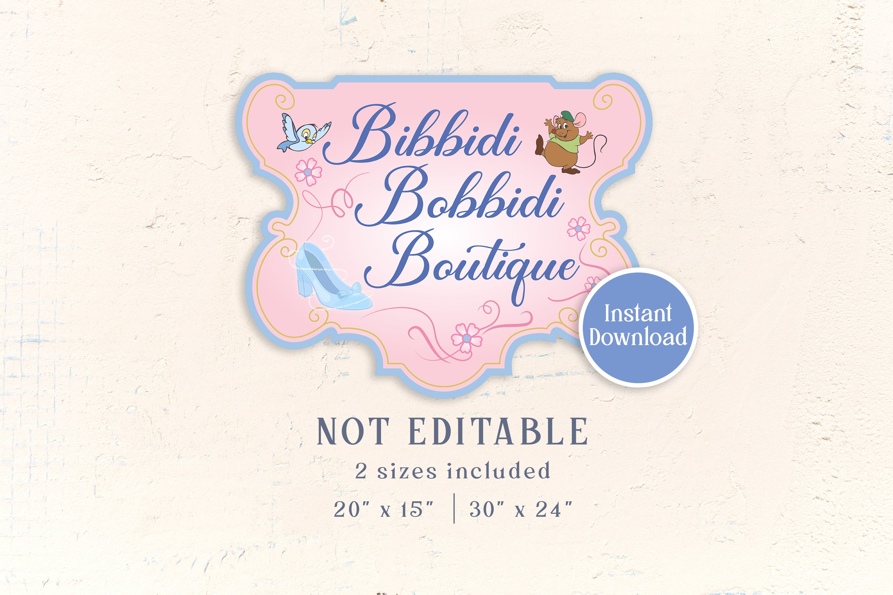 Bibbidi Bobbidi Boutique Sign, Disneyland Birthday, Princess Birthday ...