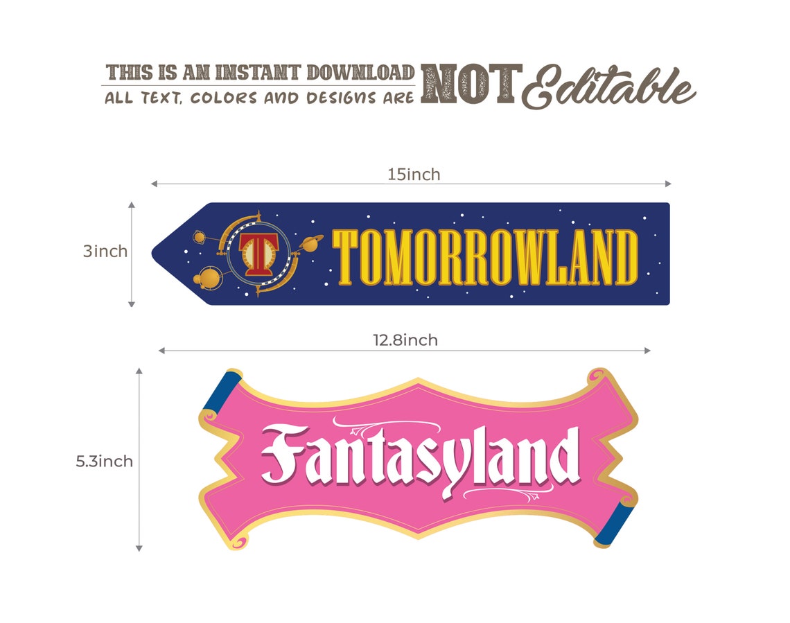 Disneyland Party Directional Sign, Mickey Birthday, Princess Birthday ...