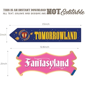 Disneyland Party Directional Sign, Mickey Birthday, Princess Birthday ...