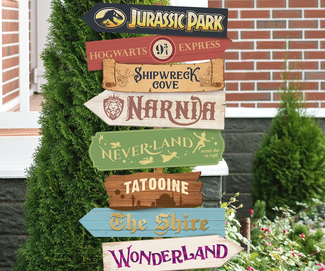 Adventure Party Directional Sign, Story Book Directional Sign, Boy ...