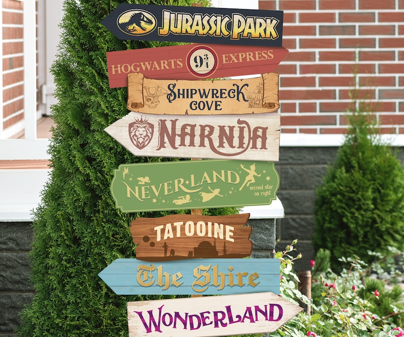 Adventure Party Directional Sign, Story Book Directional Sign, Boy ...