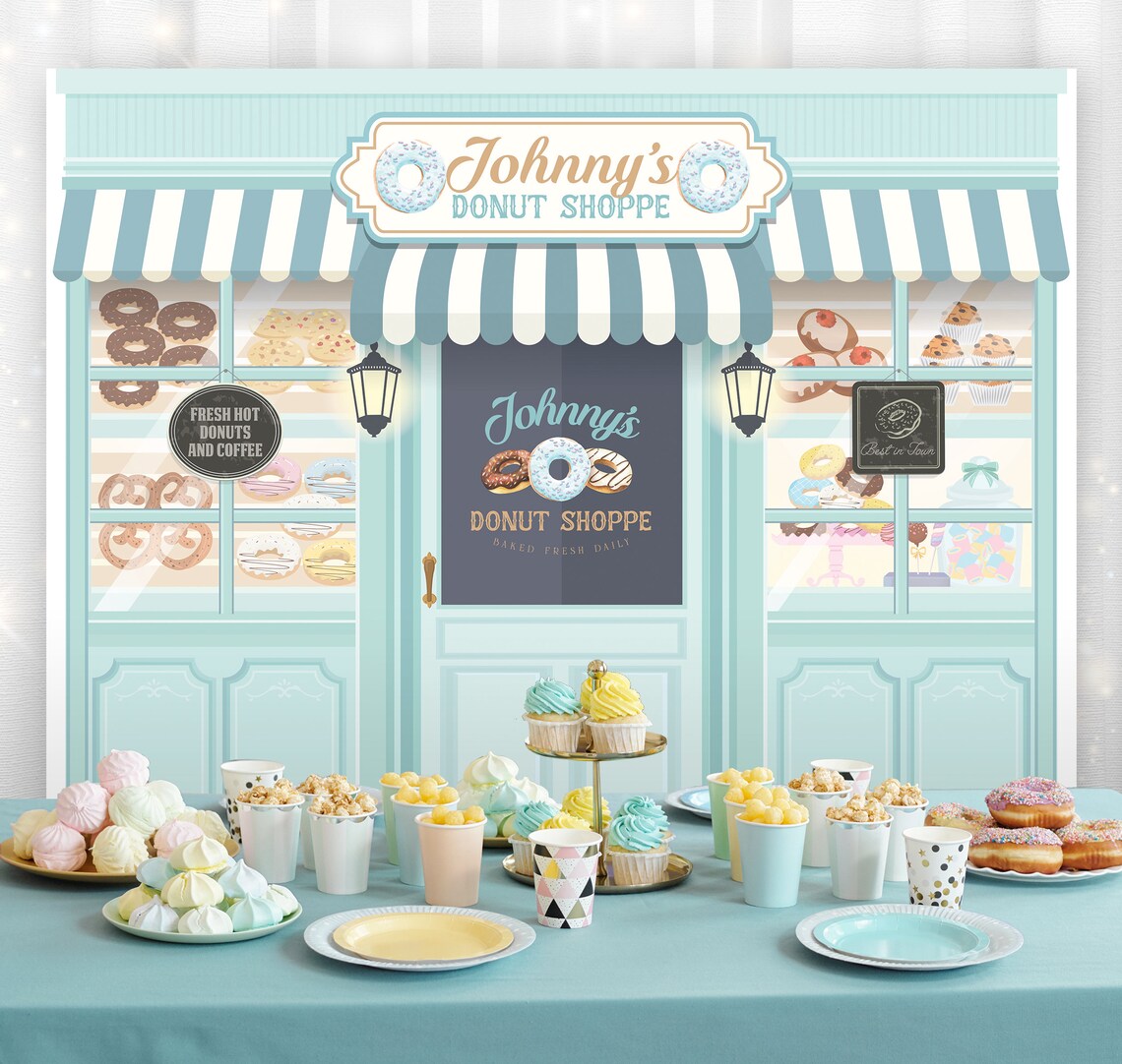 Printable Donut Shoppe Backdrop Perfect for Any Donut Theme - Etsy