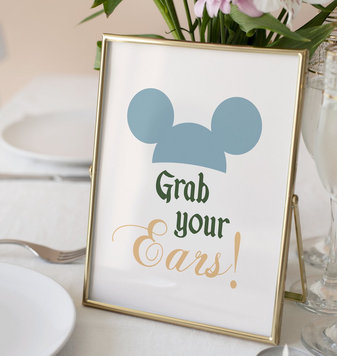 Printable Disneyland Birthday Sign, Grab Your Ears, Mickey Birthday ...