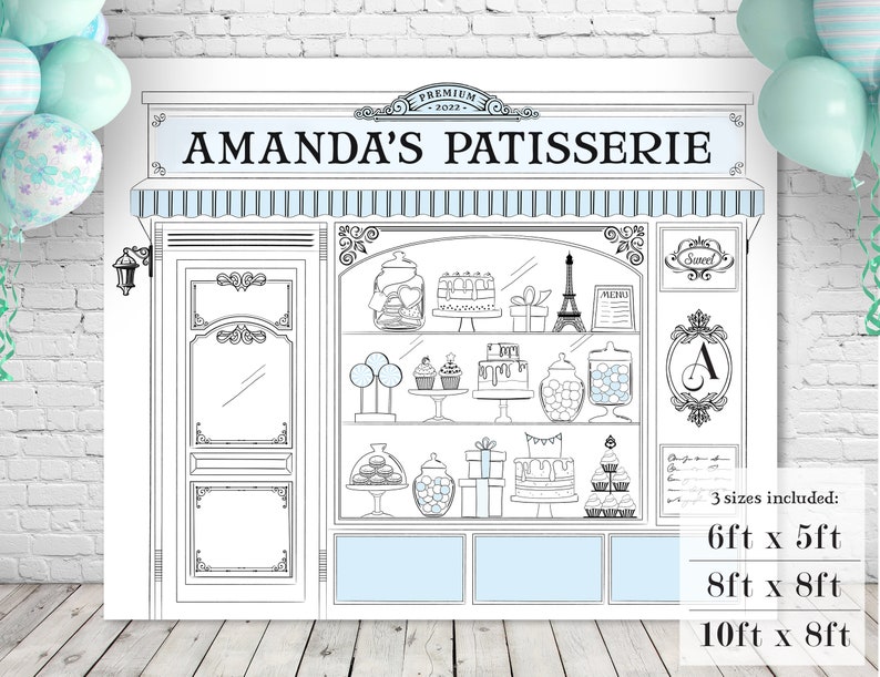 Patisserie Party Backdrop Bake Shop Backdrop Parisian Cafe - Etsy