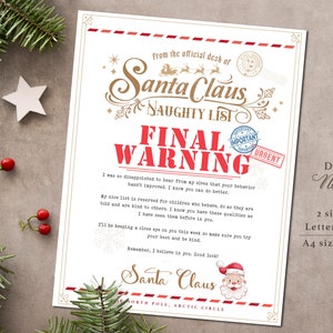 Santa Warning Letters | Bad Behaviour Warning | Christmas Letter From ...