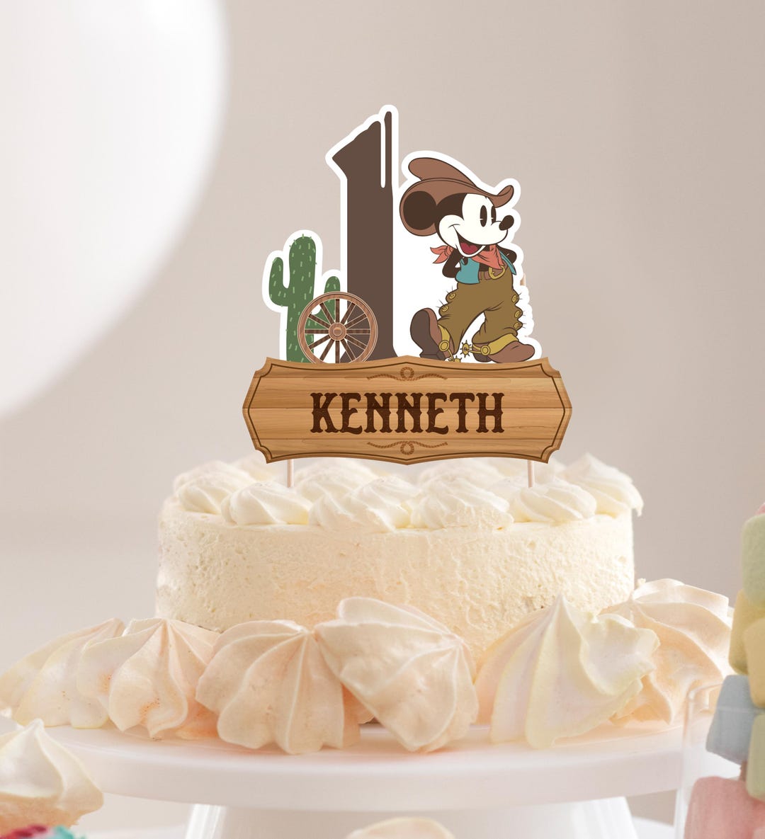 Printable Mickey Rodeo Birthday Cake Topper, Mickey Cowboy Birthday ...
