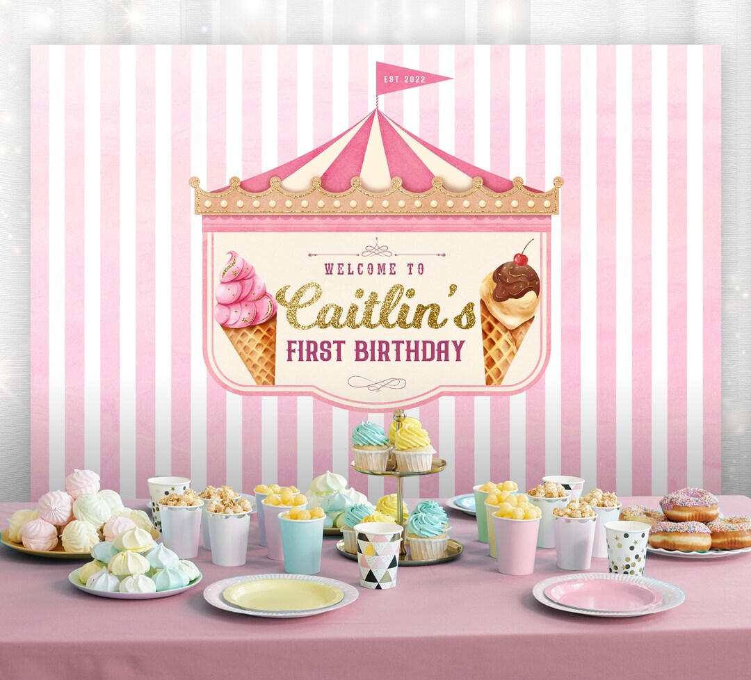 Ice Cream Party Backdrop, Perfect for Any Ice Cream Theme Birthday ...