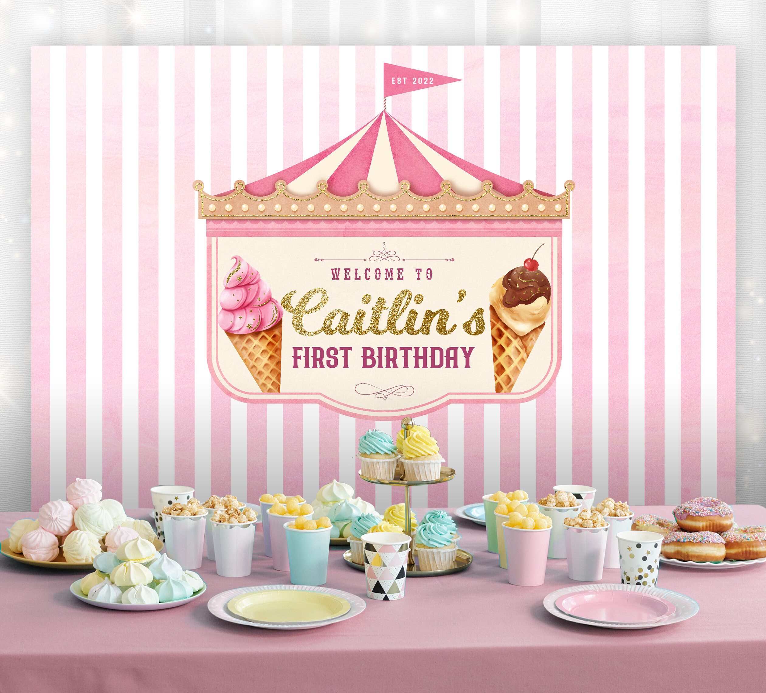 Ice Cream Party Backdrop Perfect for Any Ice Cream Theme - Etsy