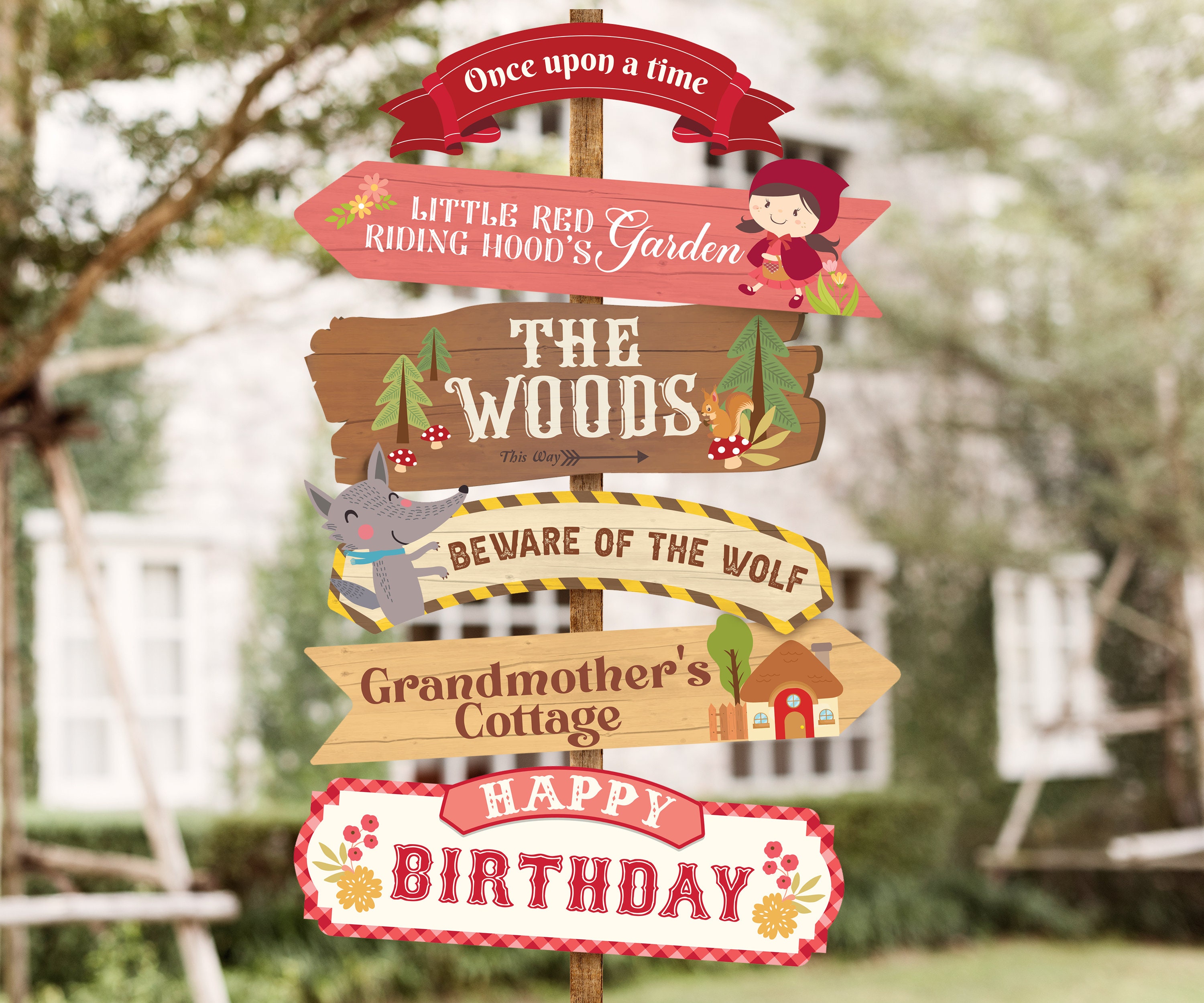 Red Riding Hood Thank You Tag, Red Riding Hood Gift Tag, Digital File ...
