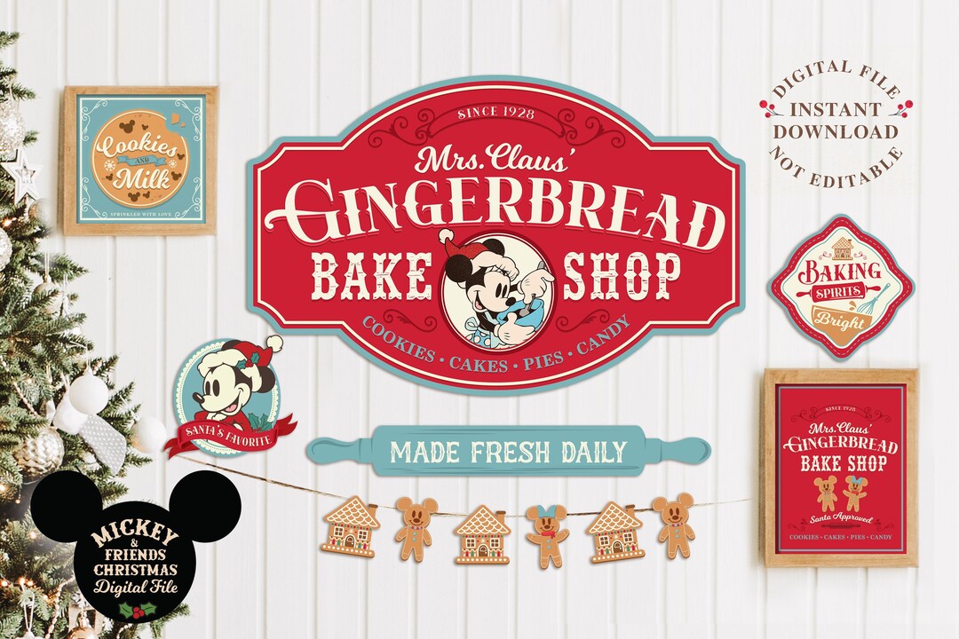 PRINTABLE Minnie Gingerbread Bakery Sign, Cookie Exchange Party ...