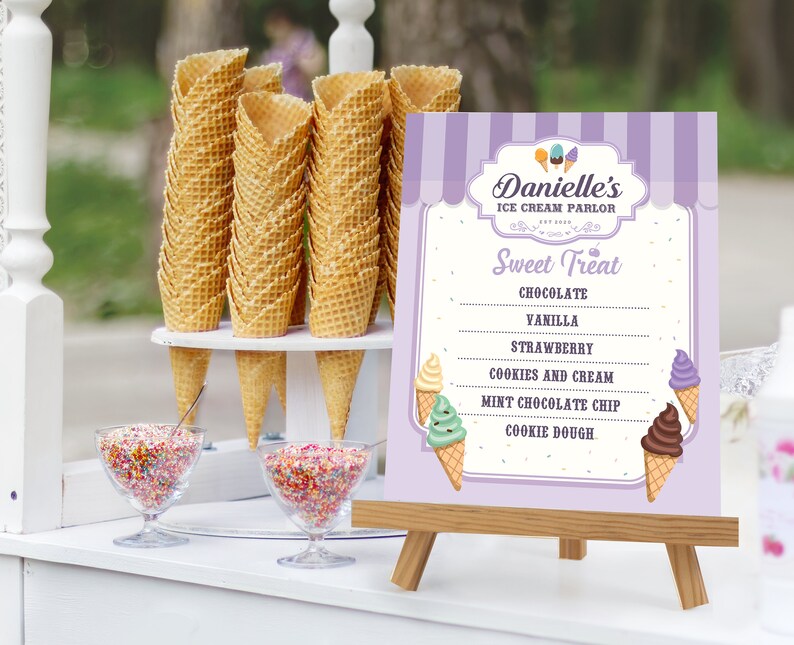 Printable Ice Cream Parlor Sticker Ice Cream Tub Label - Etsy