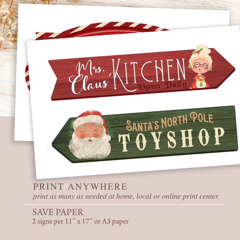 North Pole Directional Sign Christmas Party Decoration - Etsy