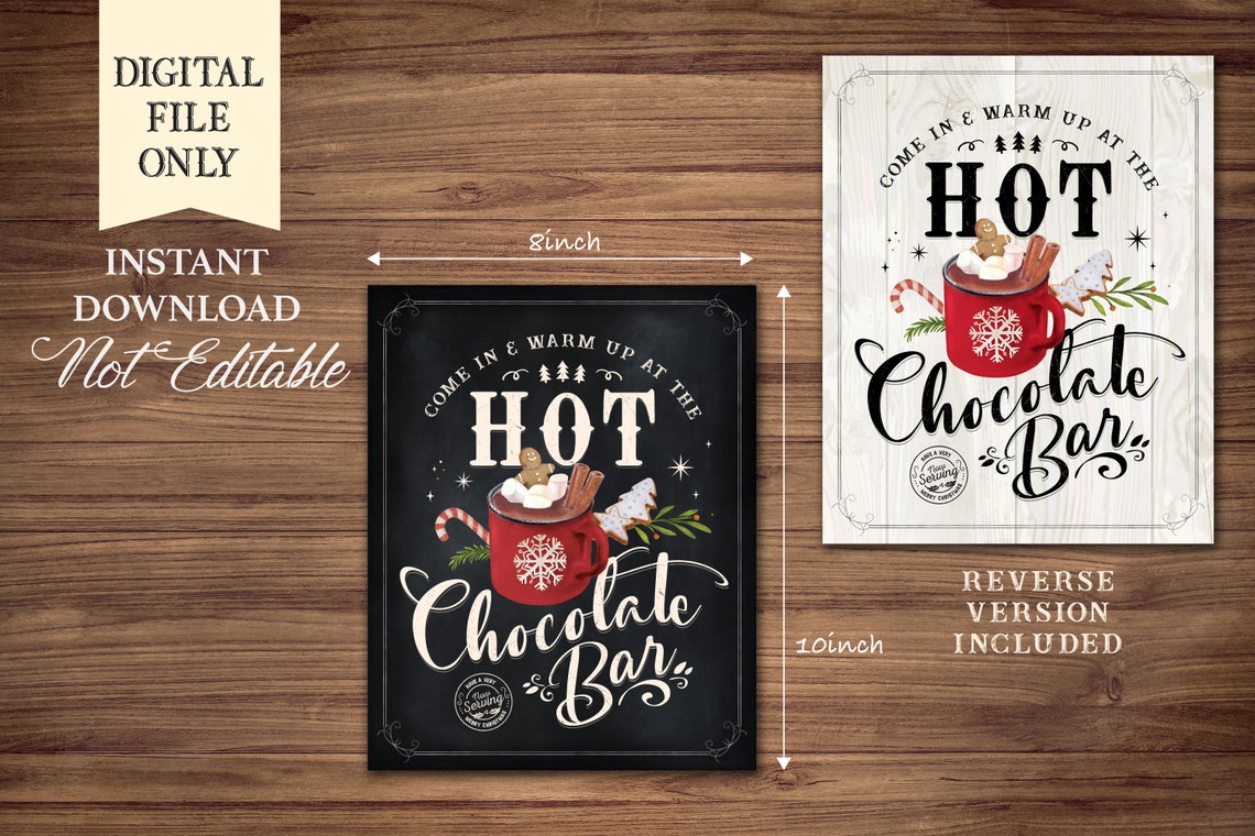 PRINTABLE Hot Chocolate Bar Kit Hot Cocoa Bar Hot Chocolate - Etsy
