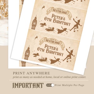 Printable Peter Pan Gable Box Label, Neverland Gable Box Label, Peter ...