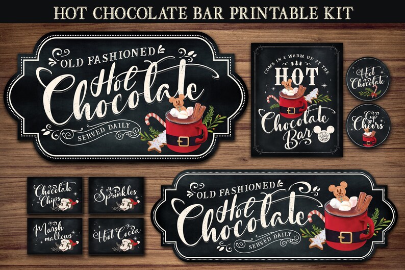 PRINTABLE Hot Chocolate Bar Kit Mickey Hot Cocoa Bar Hot - Etsy