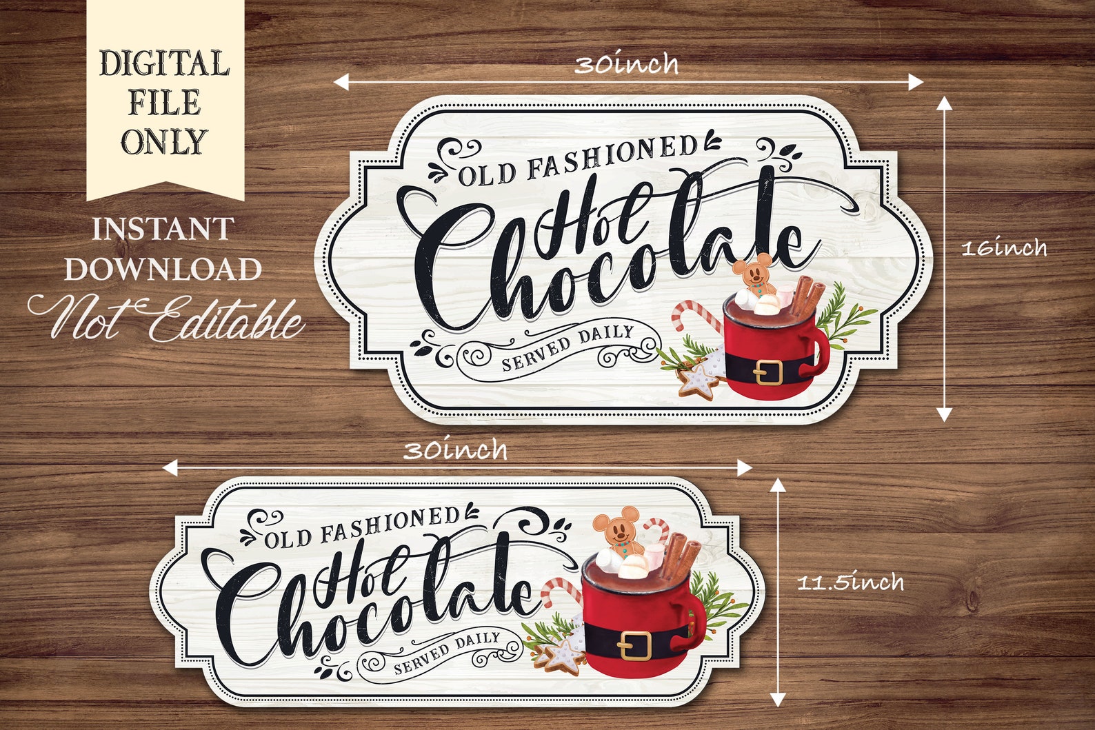 PRINTABLE Hot Chocolate Bar Kit, Mickey Hot Cocoa Bar, Hot Chocolate ...