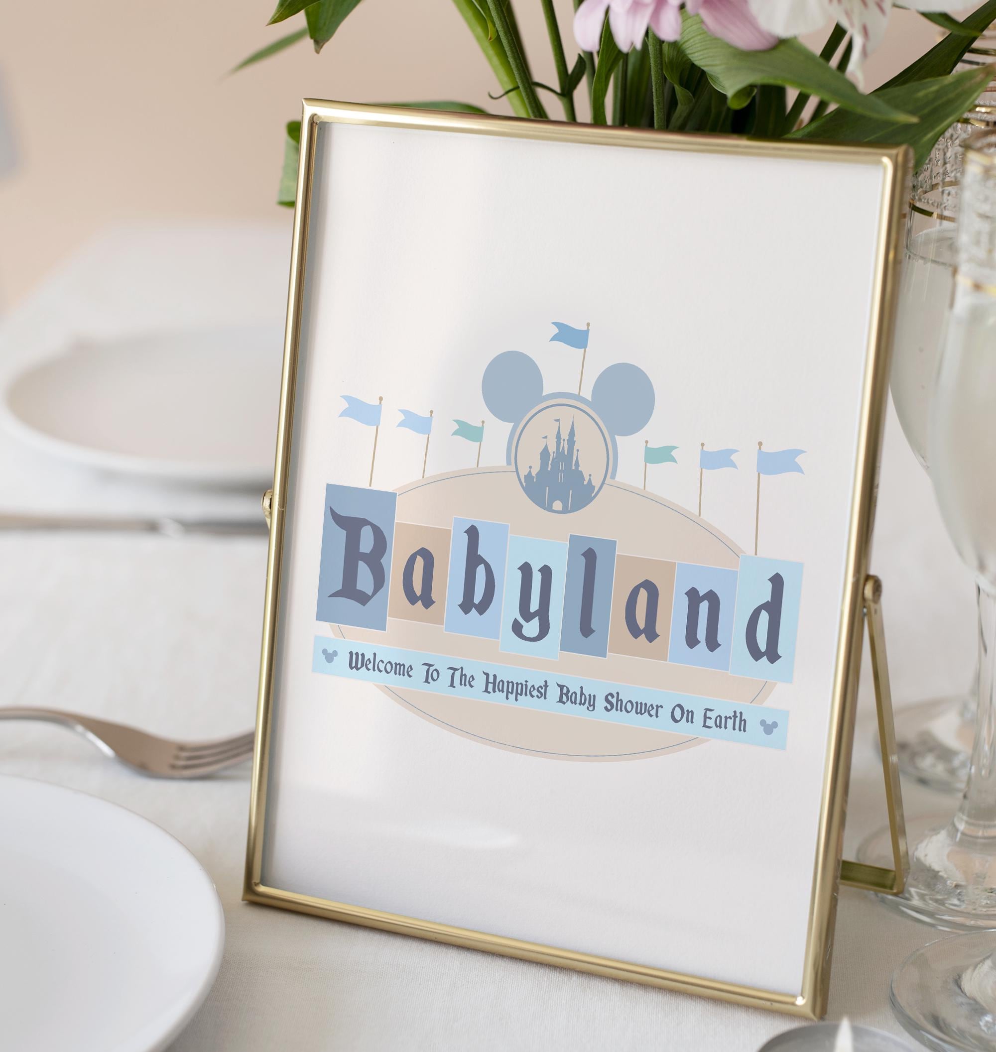 Babyland Baby Shower Party Welcome Sign, Disneyland Party Decoration ...