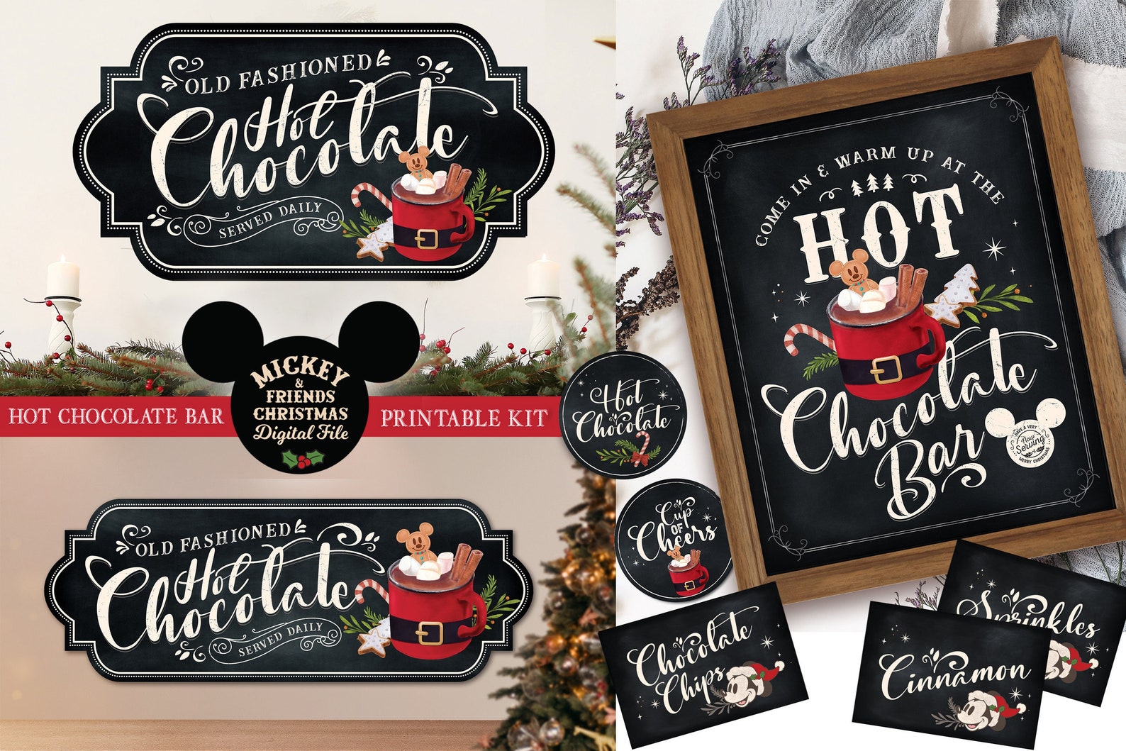 PRINTABLE Hot Chocolate Bar Kit Mickey Hot Cocoa Bar Hot - Etsy