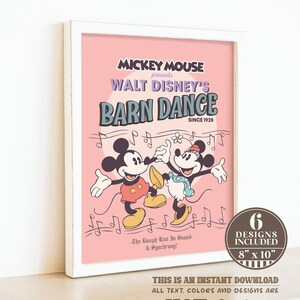 Vintage Mickey Poster, Mickey Party Decoration, Disneyland Party ...