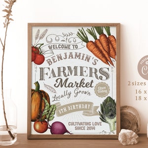 Printable Farmers Market Welcome Sign, Perfect for Any Farm Theme ...