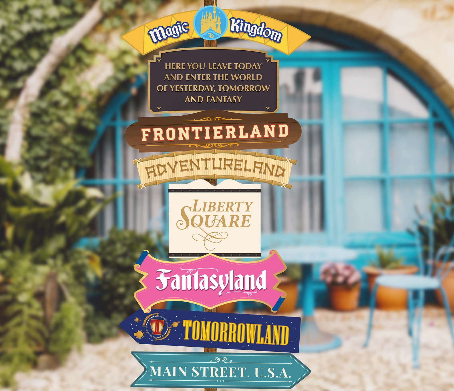 Magic Kingdom Party Directional Sign, Disney World Birthday, Princess ...