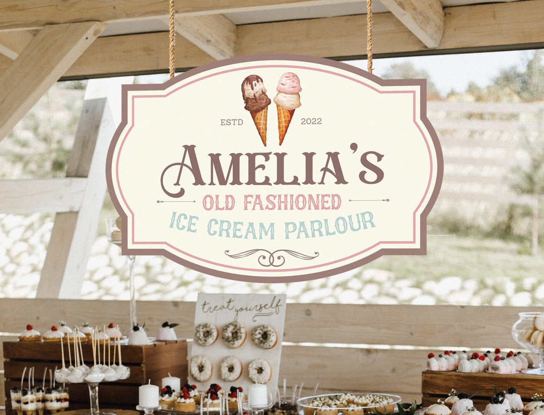 Printable Ice Cream Parlor Sign, Perfect for Any Ice Cream Theme ...