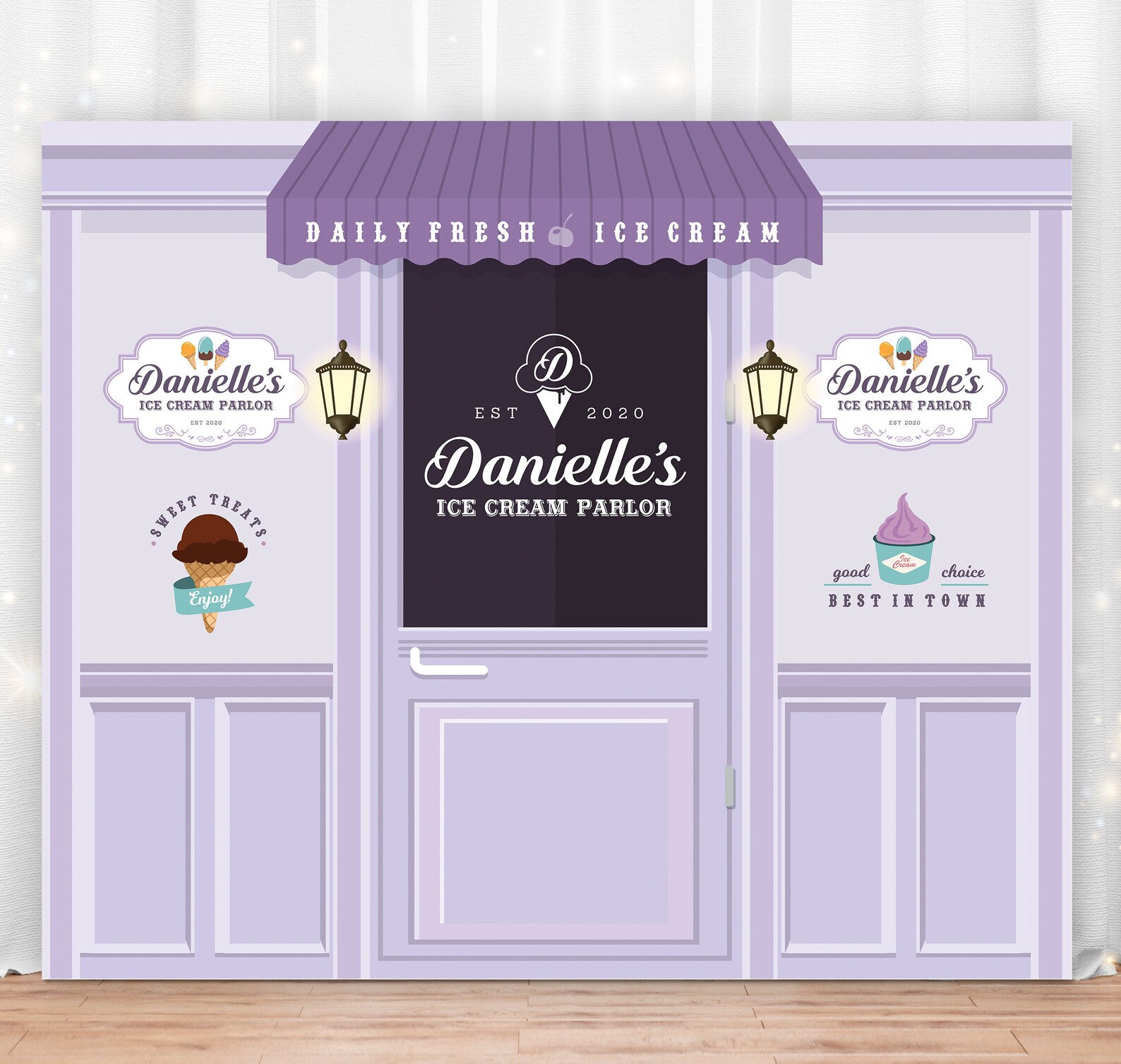 Ice Cream Parlor Backdrop, Perfect for Any Ice Cream Theme Birthday ...