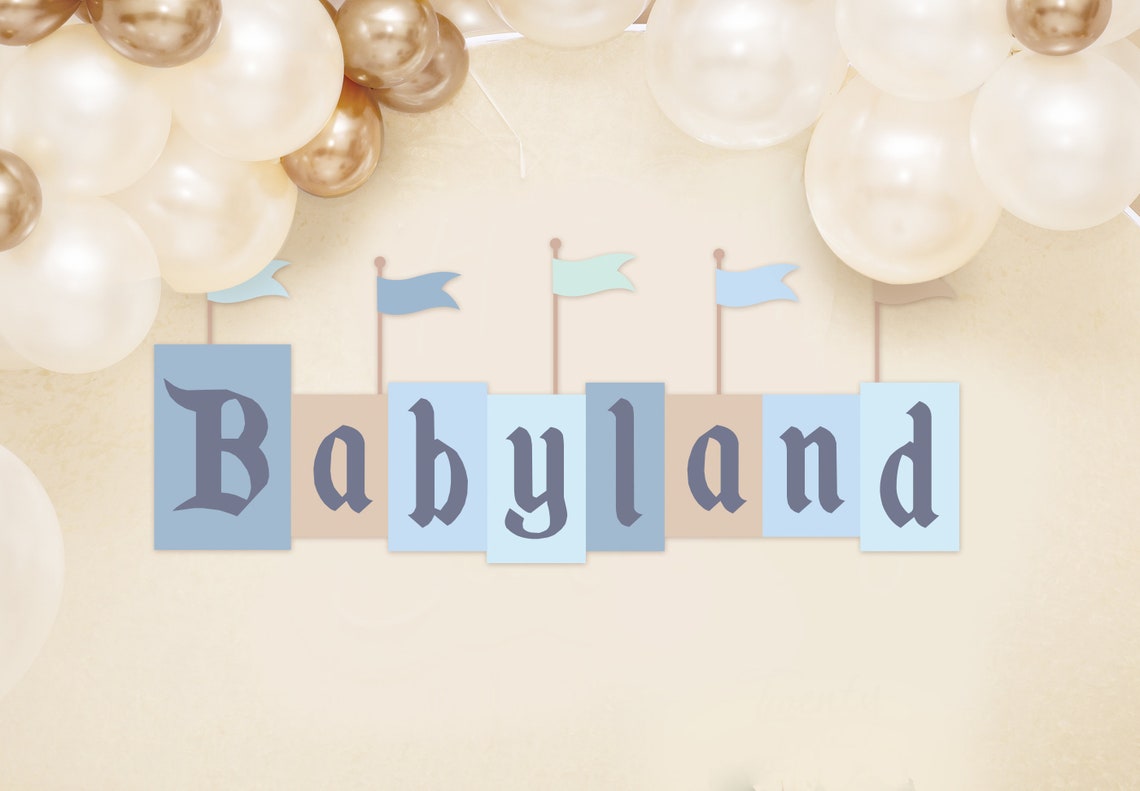 Printable Babyland Party Sign, Disneyland Baby Shower Party Decoration ...