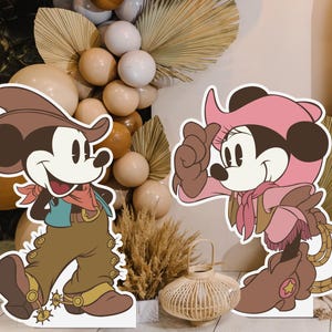 Printable Cowboy Mickey & Cowgirl Minnie Cutout, Rodeo Birthday Party ...