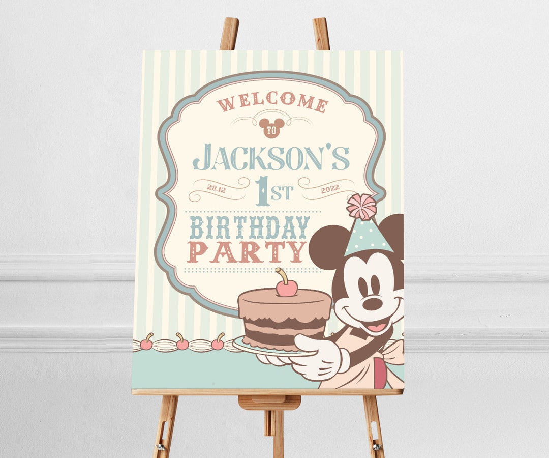 Printable Disney Party Welcome Sign, Mickey Birthday Party Welcome Sign ...