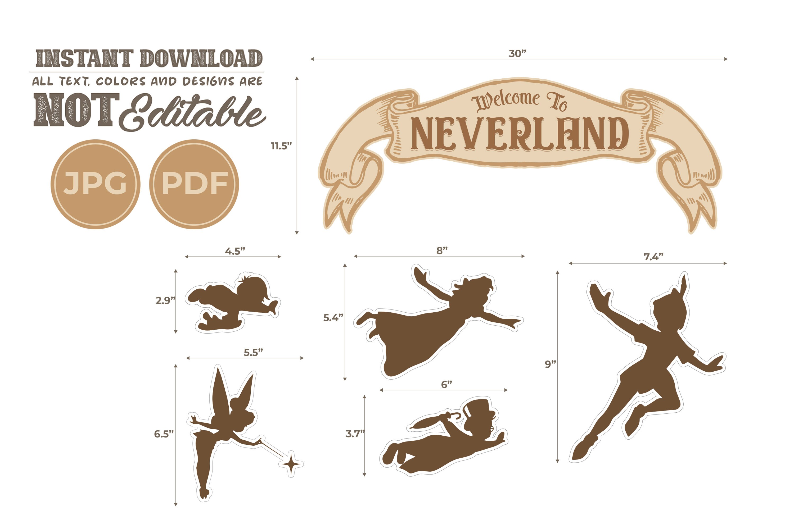 Printable Peter Pan Party Sign, Welcome to Neverland Sign, Never Grow ...