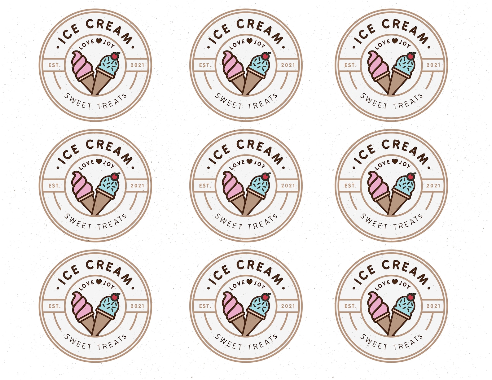 Ice Cream Label Ice Cream Sticker Digital file | Etsy