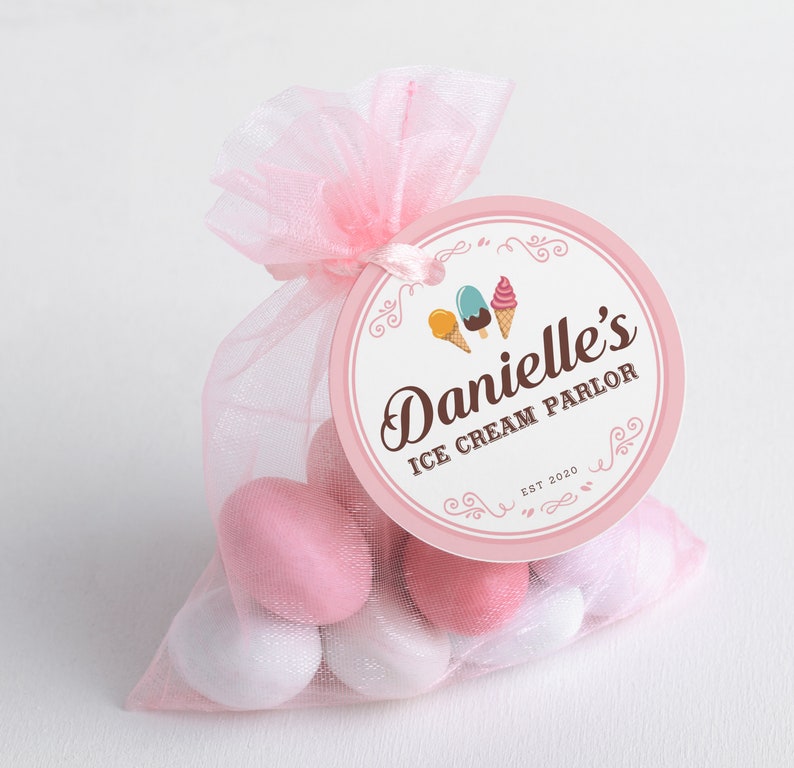 Printable Ice Cream Parlor Sticker, Ice Cream Tub Label, Digital File ...