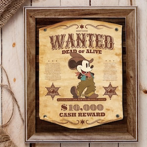 Printable Mickey & Minnie Wanted Posters, Mickey Cowboy Rodeo Party ...