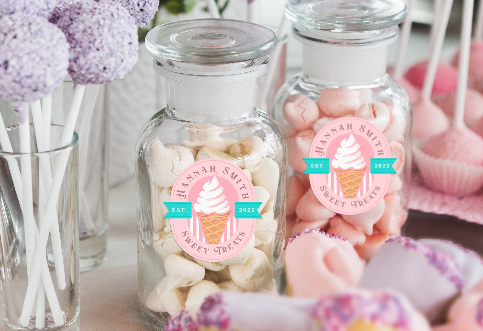 Ice Cream Label Ice Cream Sticker Digital File - Etsy