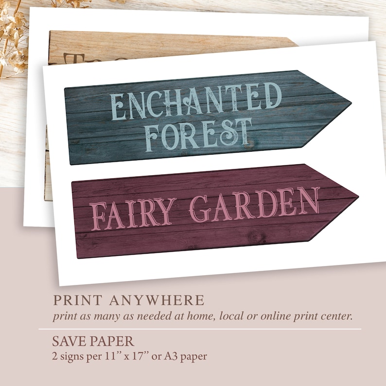 Editable Fairy Garden Sign Forest Sign Wooden Sign Perfect - Etsy