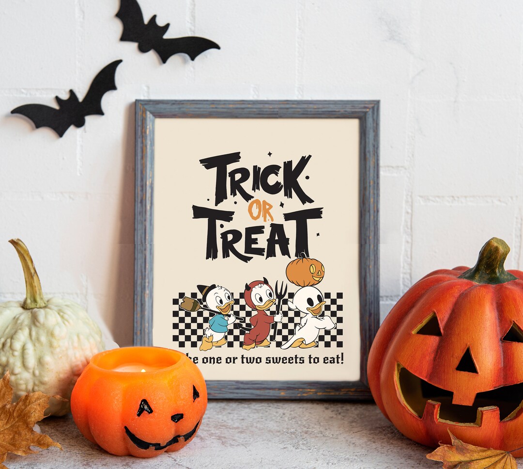 Printable Disneyland Halloween Party Sign, Halloween Trick or Treat ...