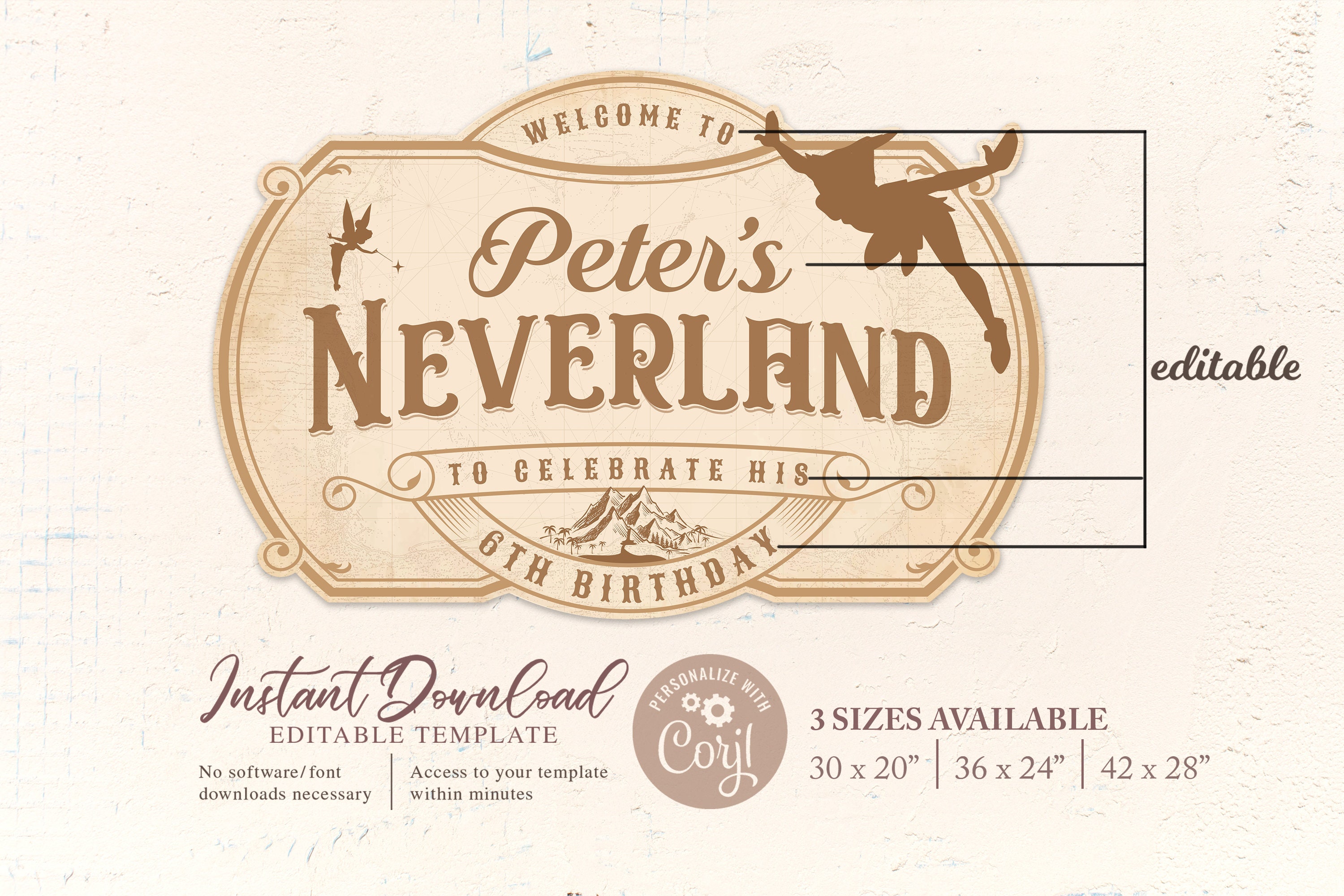 Welcome to Neverland Sign, Peter Pan Birthday, Never Grow Up, Neverland ...