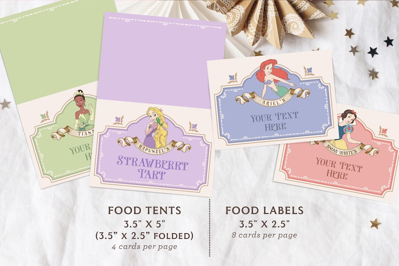 Printable Disney Princess Food Tents, Princess Party Food Label ...