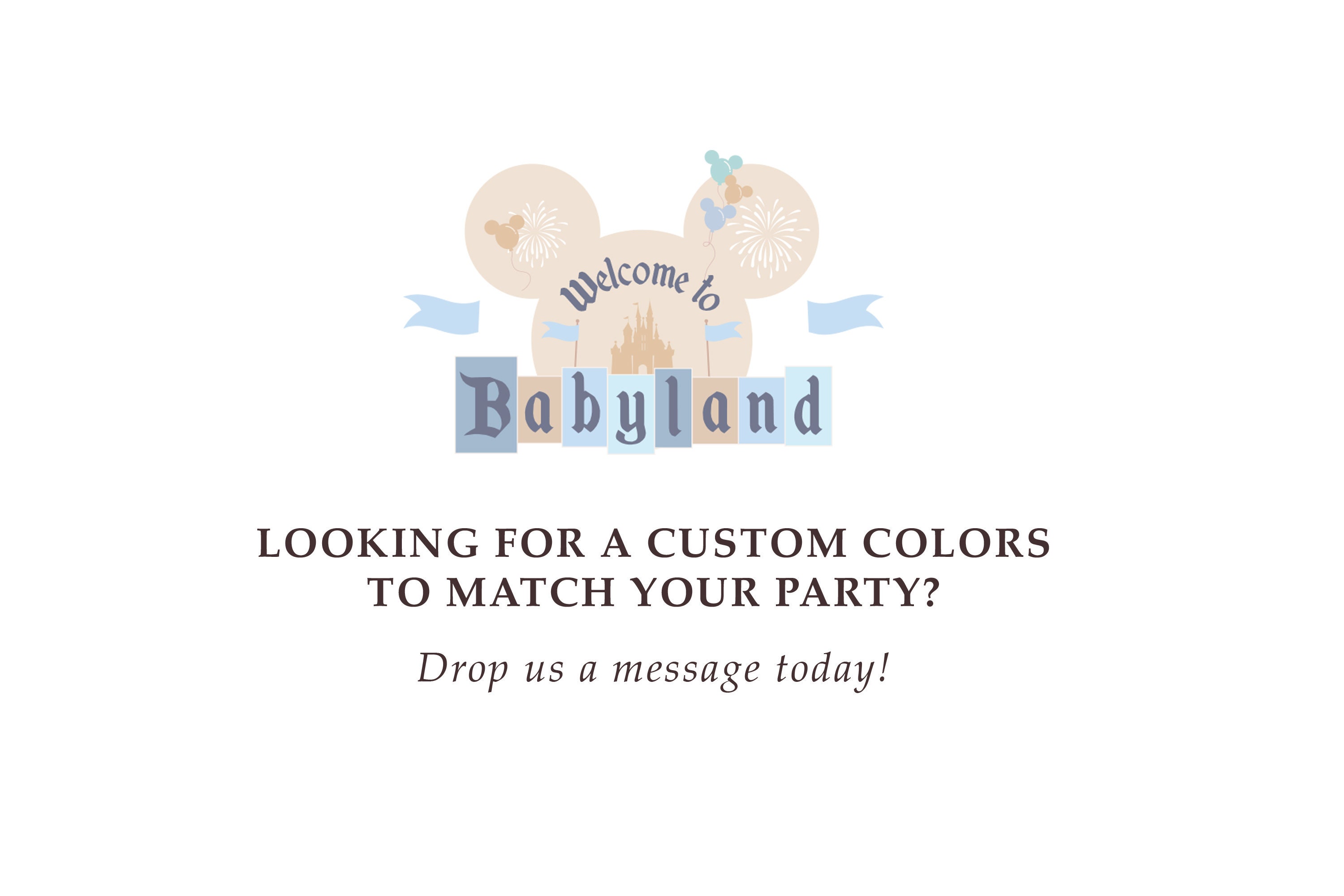 Printable Babyland Cake Topper, Disneyland Baby Shower Cake Topper ...