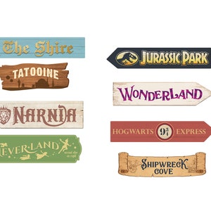 Adventure Party Directional Sign, Story Book Directional Sign, Boy ...